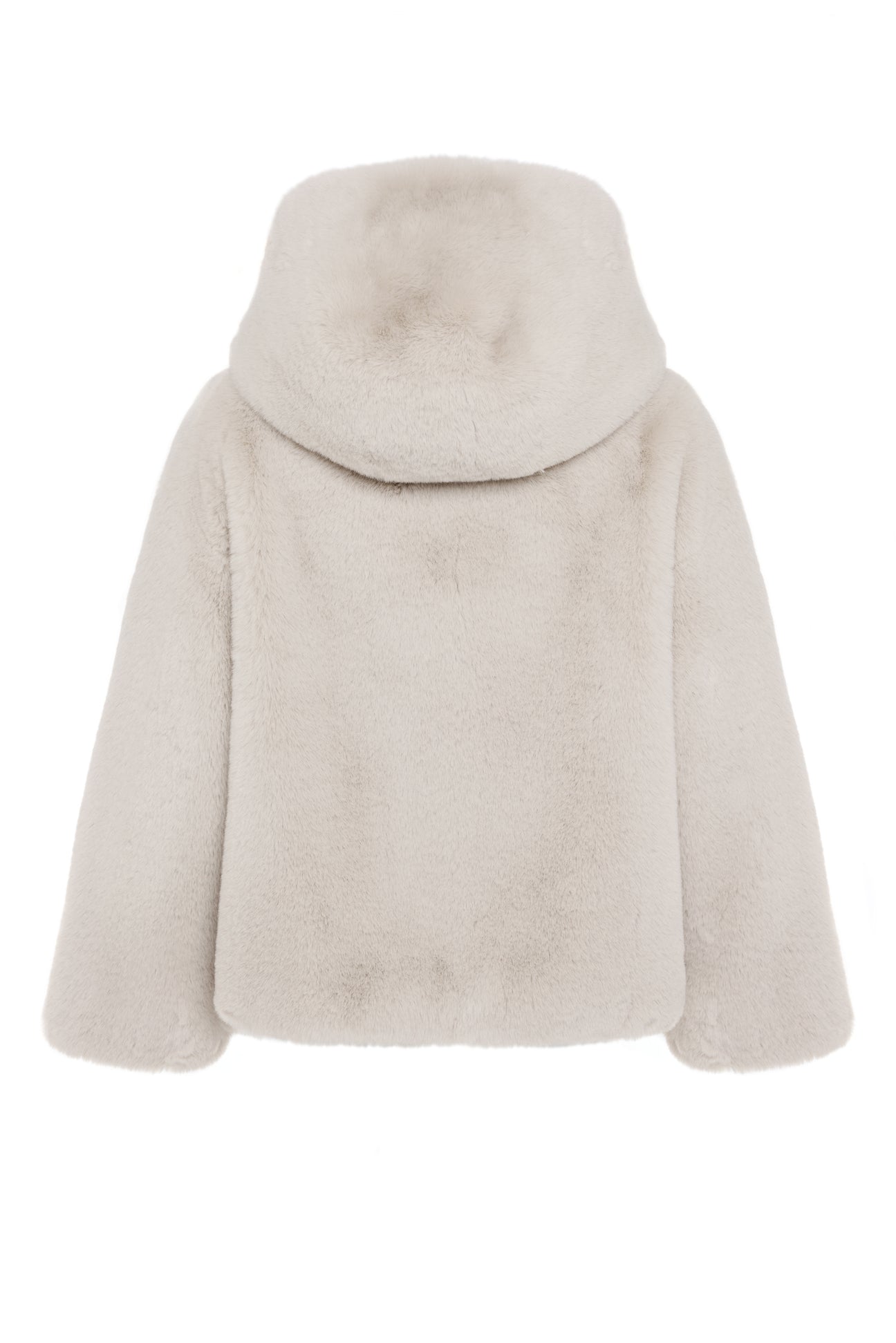 Jade Hooded Luxe Recycled Vegan Faux Fur Jacket Neutral – Issy London